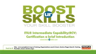 ITIL® INTERMEDIATE CAPABILITY RCV _BOOSTurSKILLS | PPT