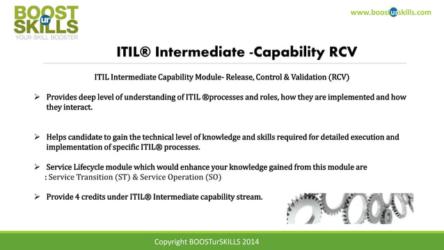 ITIL® INTERMEDIATE CAPABILITY RCV _BOOSTurSKILLS | PPT