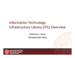 ITIL & ITSM Guide and Overview | PDF