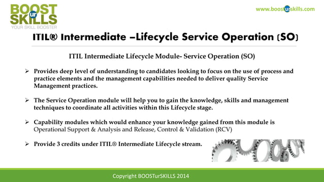 ITIL® Intermediate Lifecycle SO | PPTX
