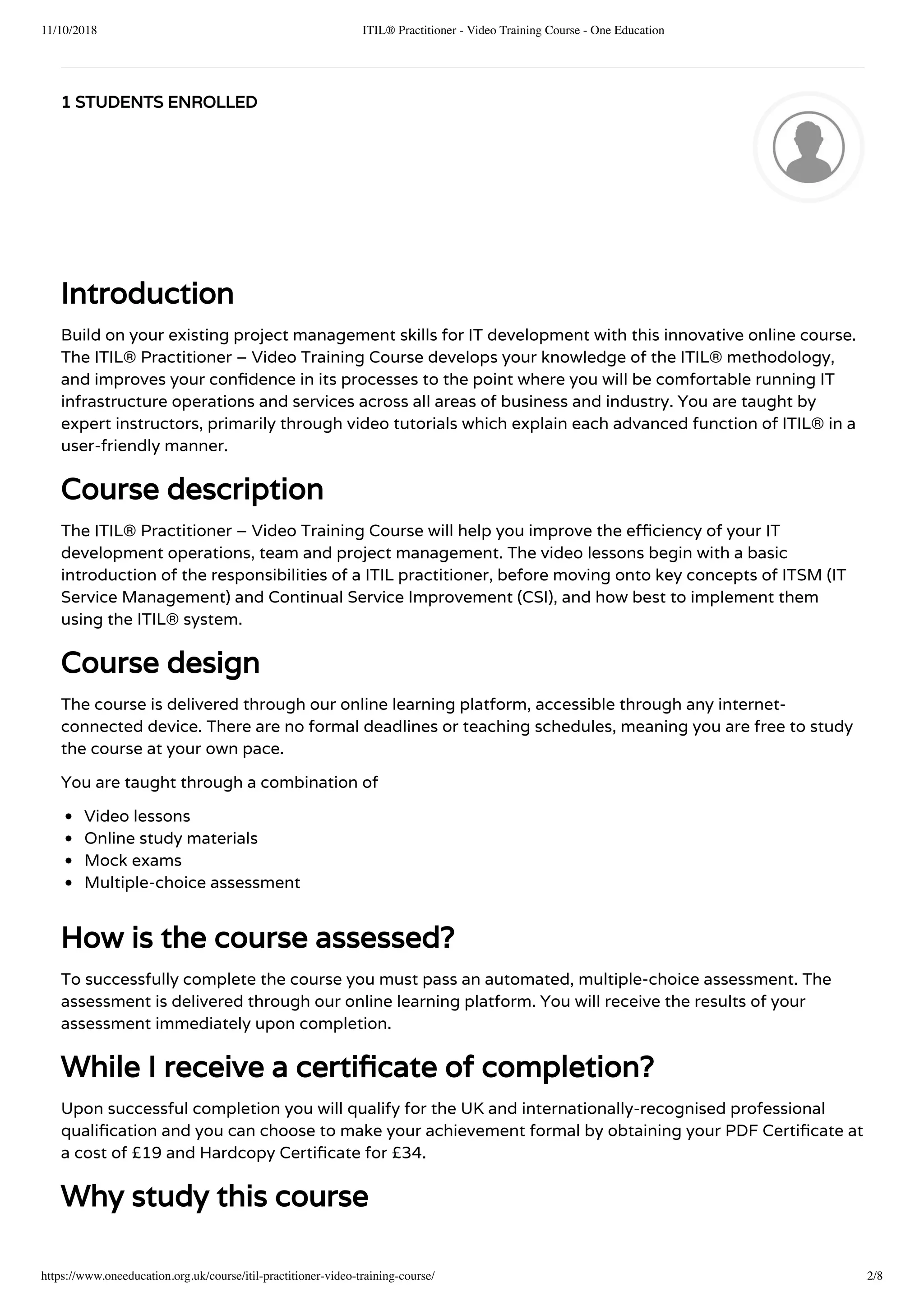 ITIL® Practitioner – Video Training Course | PDF