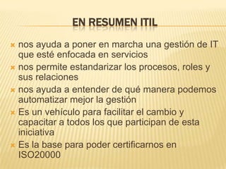 Itil presentacion | PPTX