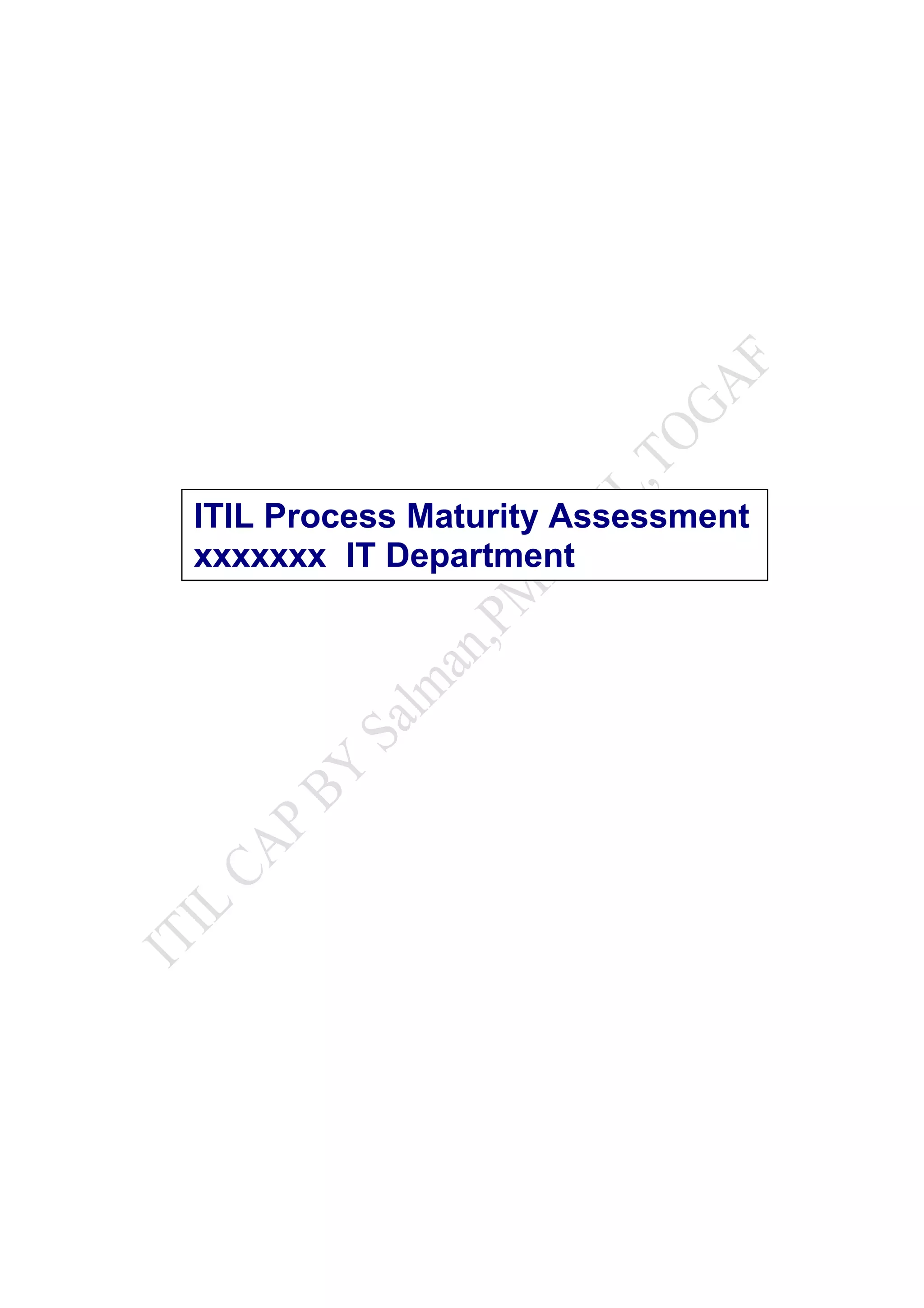 itil process maturity assessment | PDF