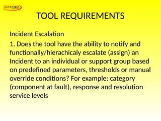 ITIL PROJECT Tool Requirements Selection | PPTX