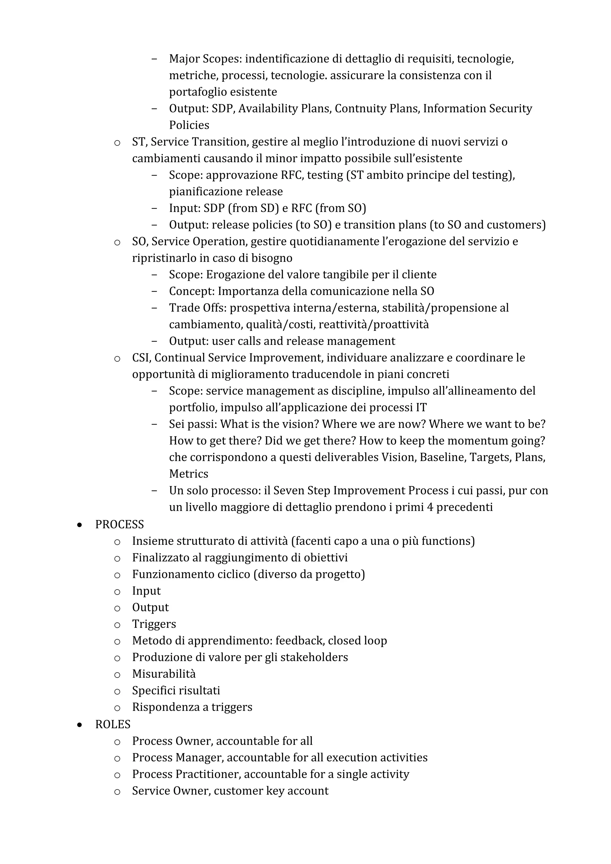 Esame ITIL Foundations - Punti Chiave | PDF