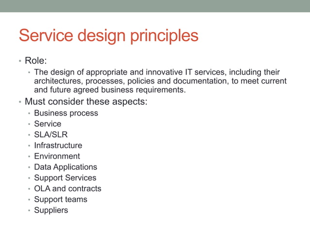 ITIL Service Design | PPTX | Information Services Industry | Industries