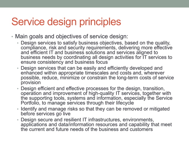 ITIL Service Design | PPTX | Information Services Industry | Industries