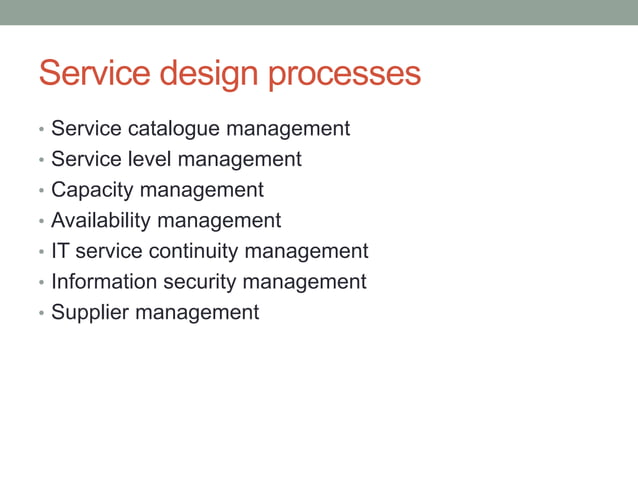 ITIL Service Design | PPTX | Information Services Industry | Industries