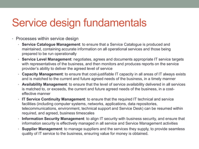 ITIL Service Design | PPTX | Information Services Industry | Industries