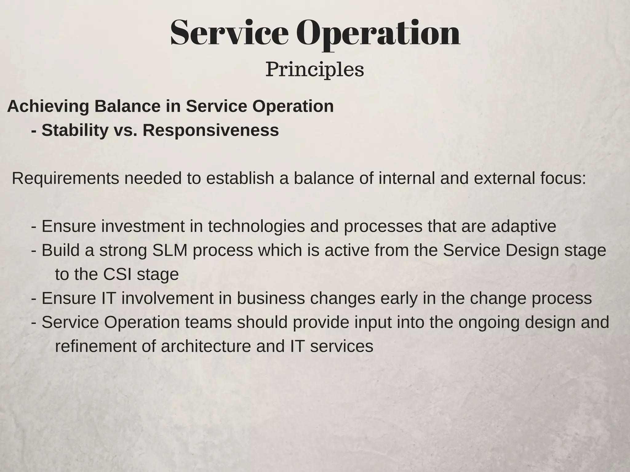 ITIL Service Operation Principles | PDF
