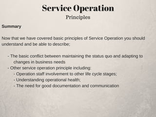 ITIL Service Operation Principles | PDF