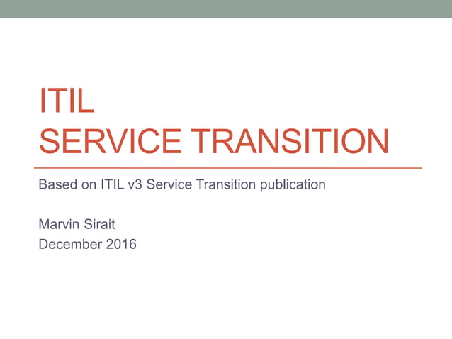 ITIL Service Transition | PPTX