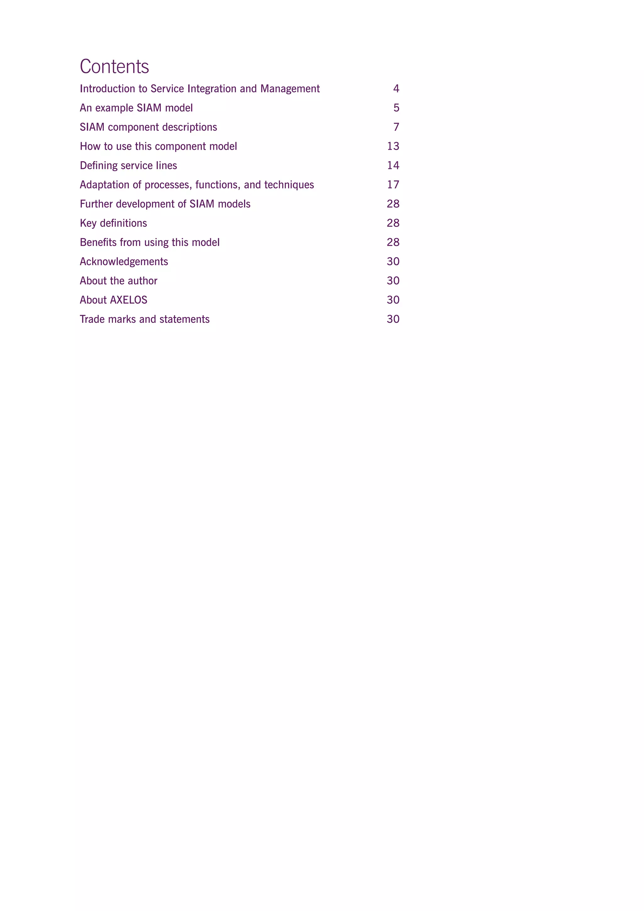 ITIL SIAM - Service Integration and Management Model | PDF