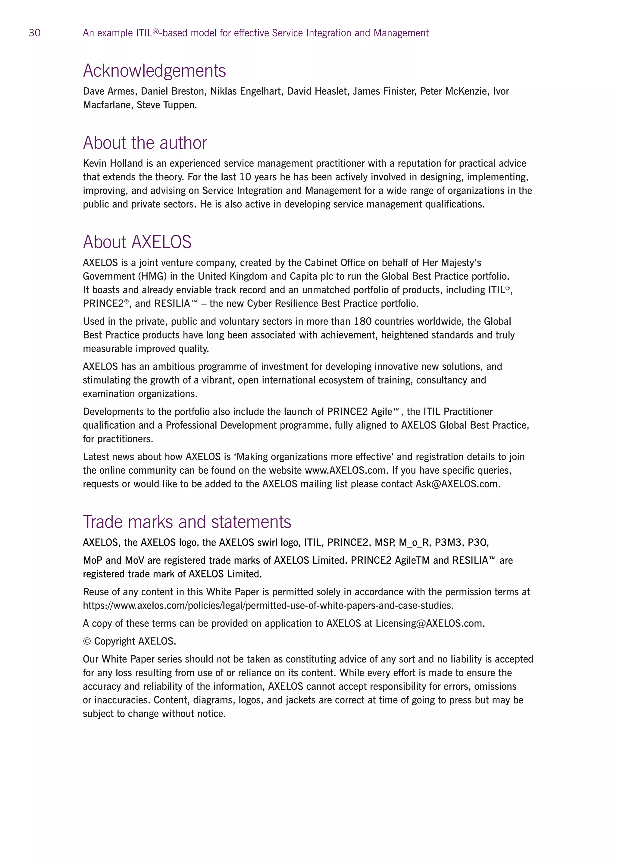 ITIL SIAM - Service Integration and Management Model | PDF