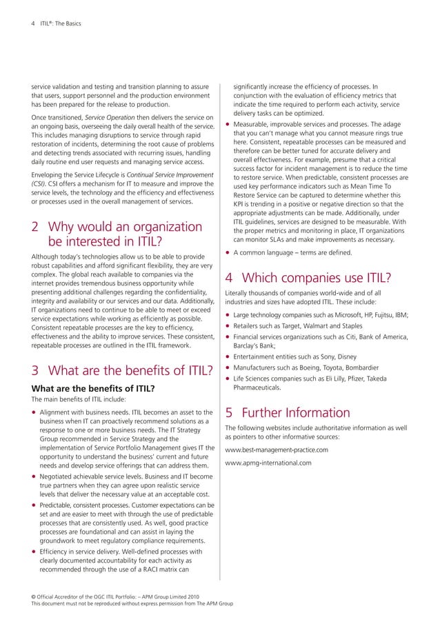Itil the basics | PDF