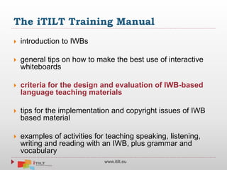 Interactive Whiteboards in Language Education: Criteria for the ...