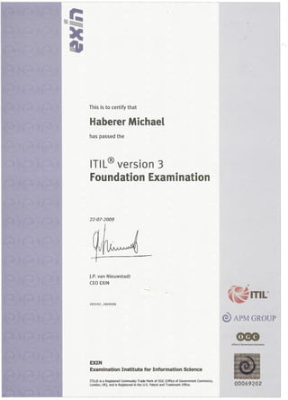 ITIL V3 Foundation Certificate | PDF