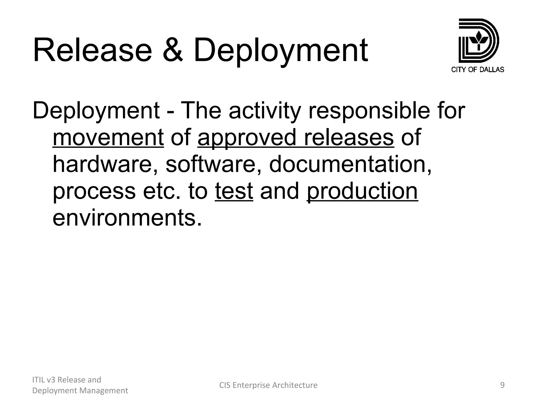 Itil v3 release and deployment management | PPT