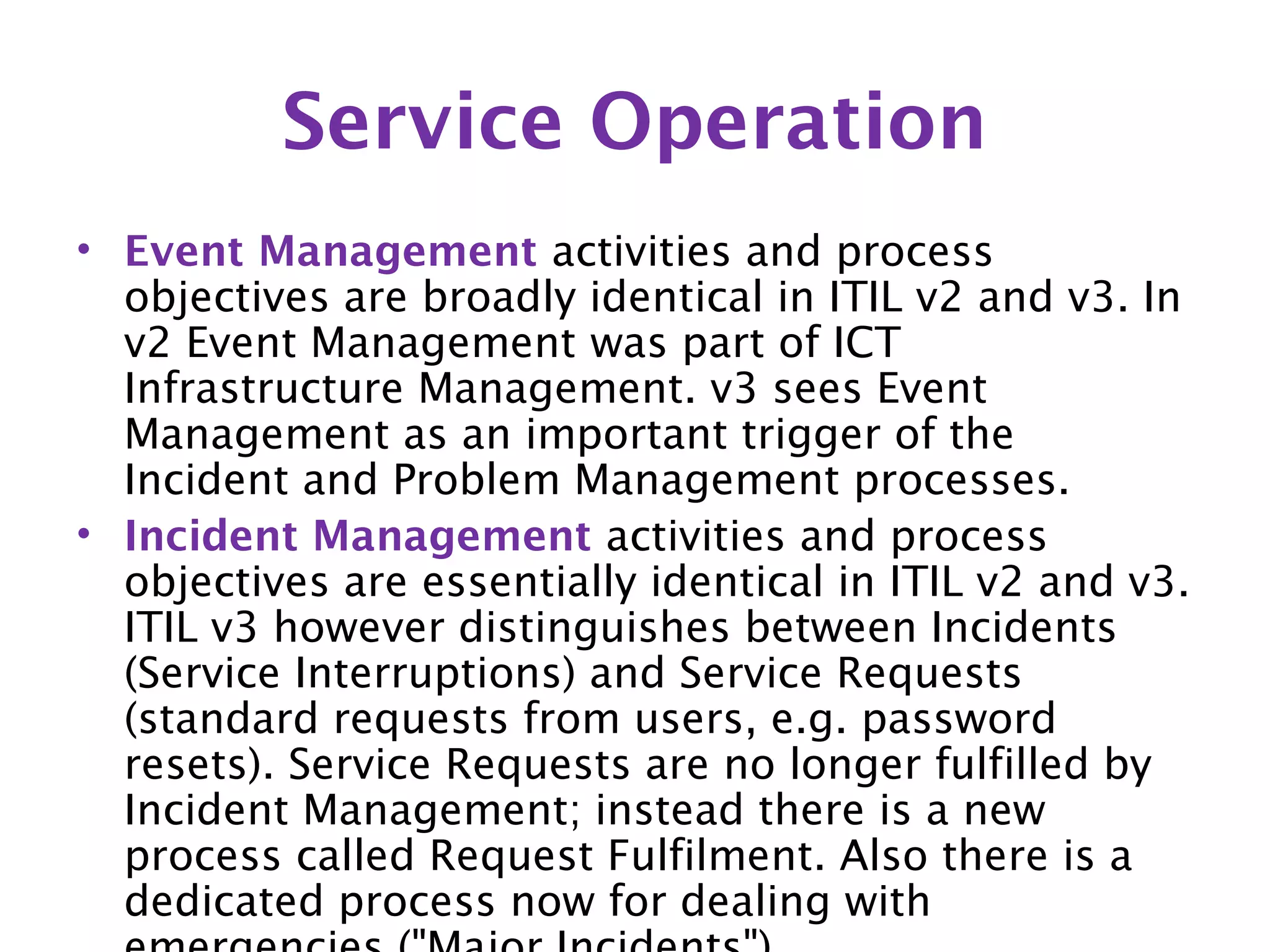 Itil v3 versus itil v2 overview | PPT | Cloud Computing | Internet