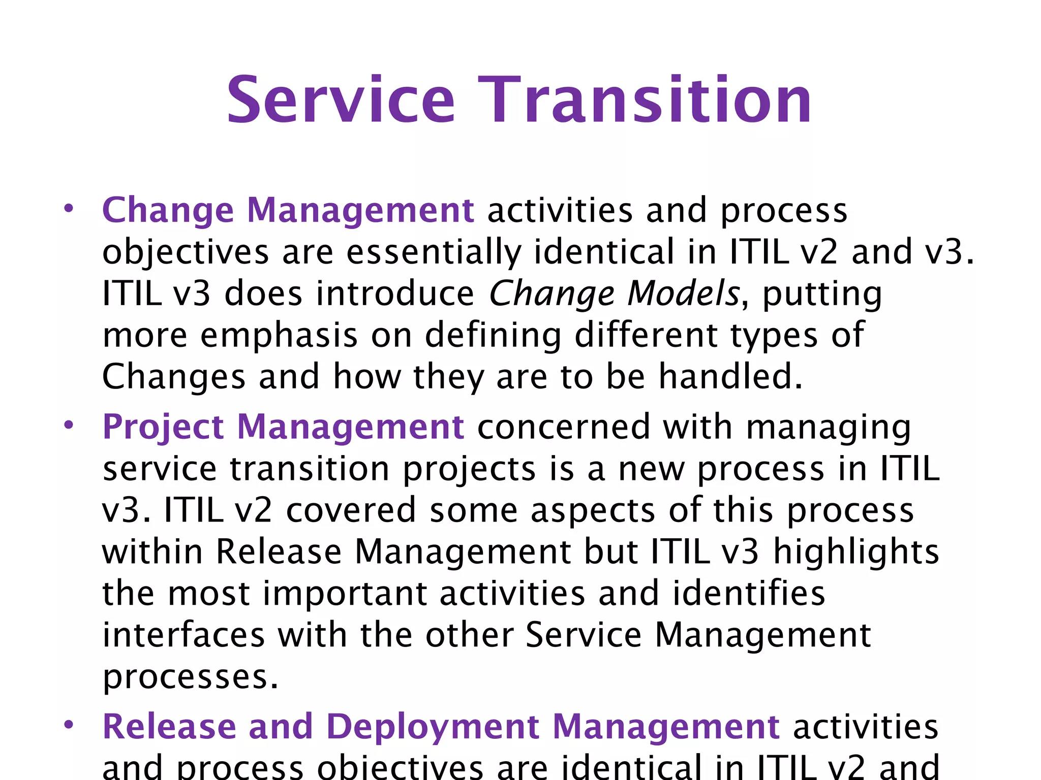 Itil v3 versus itil v2 overview | PPT | Cloud Computing | Internet