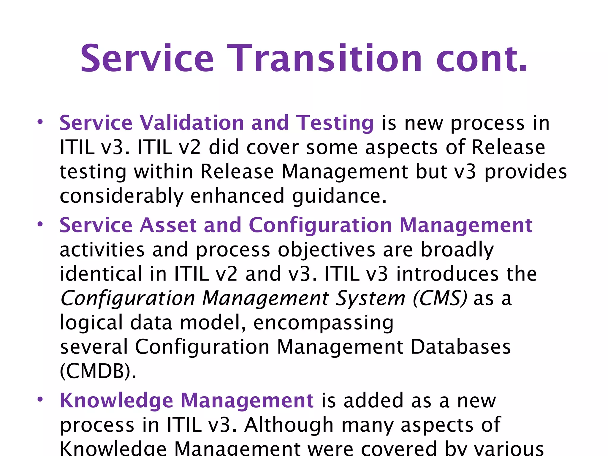 Itil v3 versus itil v2 overview | PPT | Cloud Computing | Internet