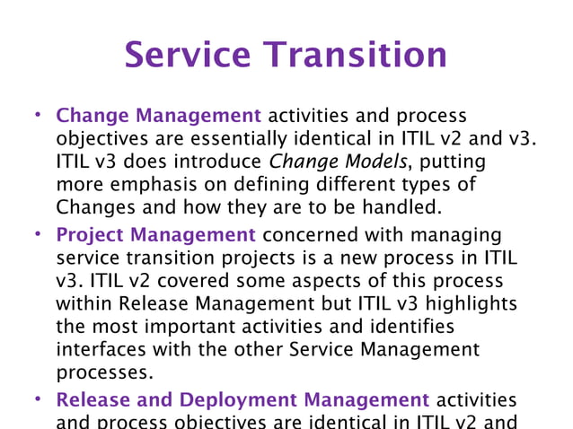 Itil v3 versus itil v2 overview | PPT | Cloud Computing | Internet