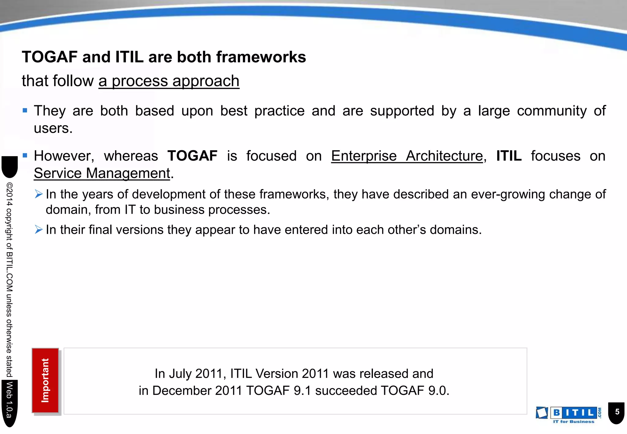 ITIL vs TOGAF First Round | PPTX