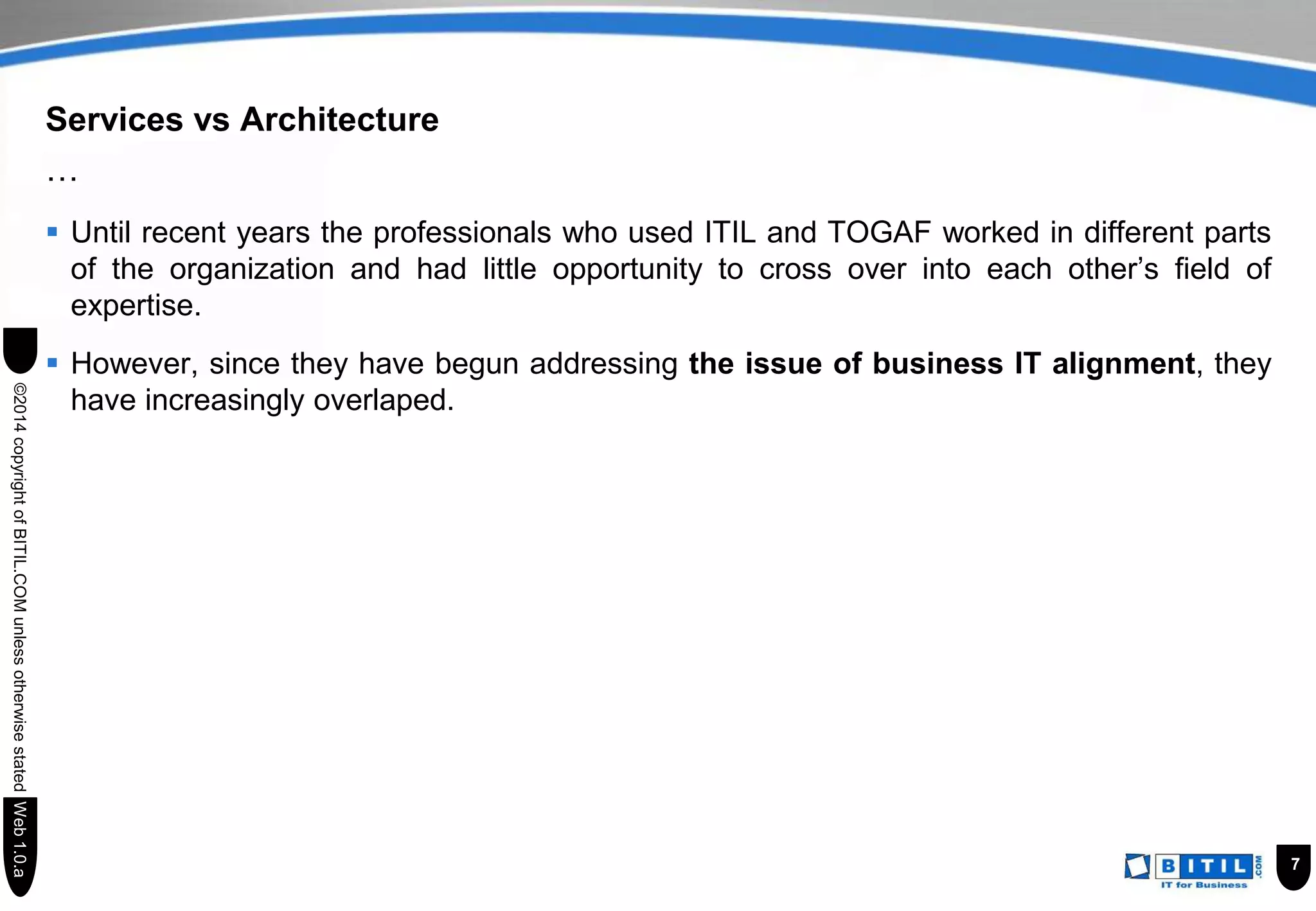ITIL vs TOGAF First Round | PPTX