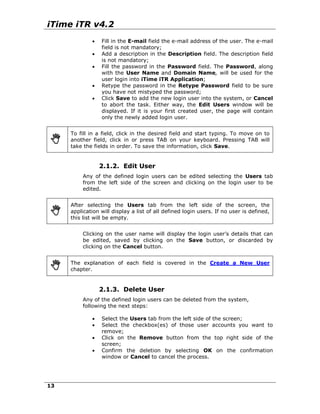 iTime - Time and Attendance Manual | PDF