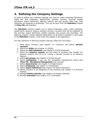 iTime - Time and Attendance Manual | PDF