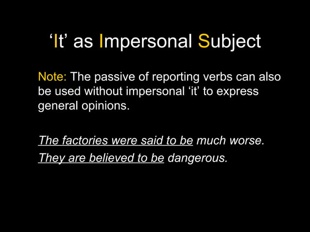 'It' as Impersonal Subject | PPT | Weather | Science