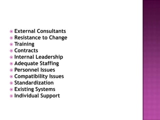 It implementation issuess | PPTX | Business Administration | Business