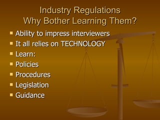 It industry regulations | PPT