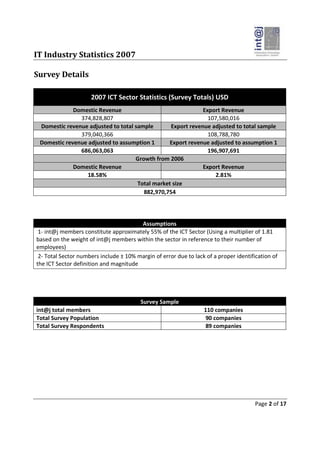 IT Industry Statistics 2007 Final Report | PDF