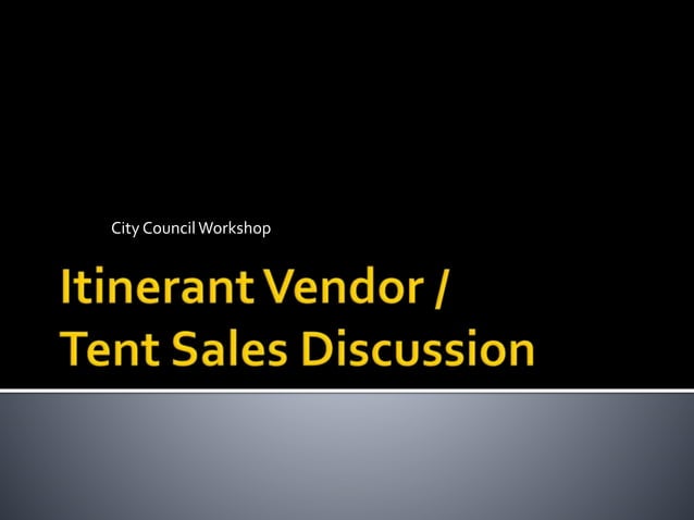 Itinerant Vendor Ordinance | PPT