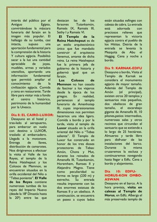 ITINERARIO PARA EGIPTO | PDF
