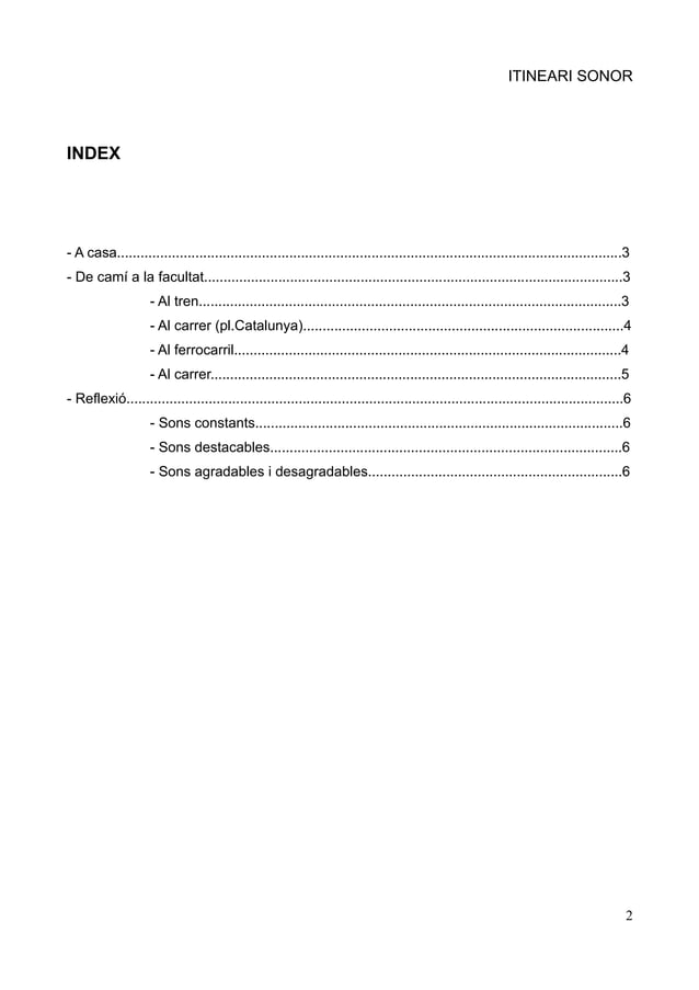 Itinerari Sonor | PDF