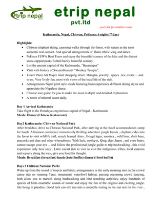 Itinerary for carl lee, 7 days | PDF