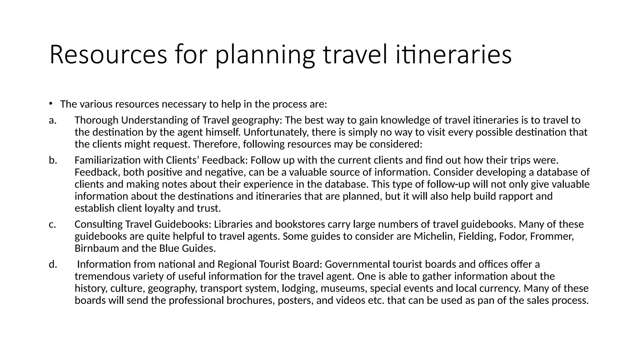 Itinerary planning and costing in the travel industyr.pptx | Travel ...