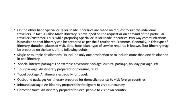 Itinerary planning and costing in the travel industyr.pptx | Travel ...