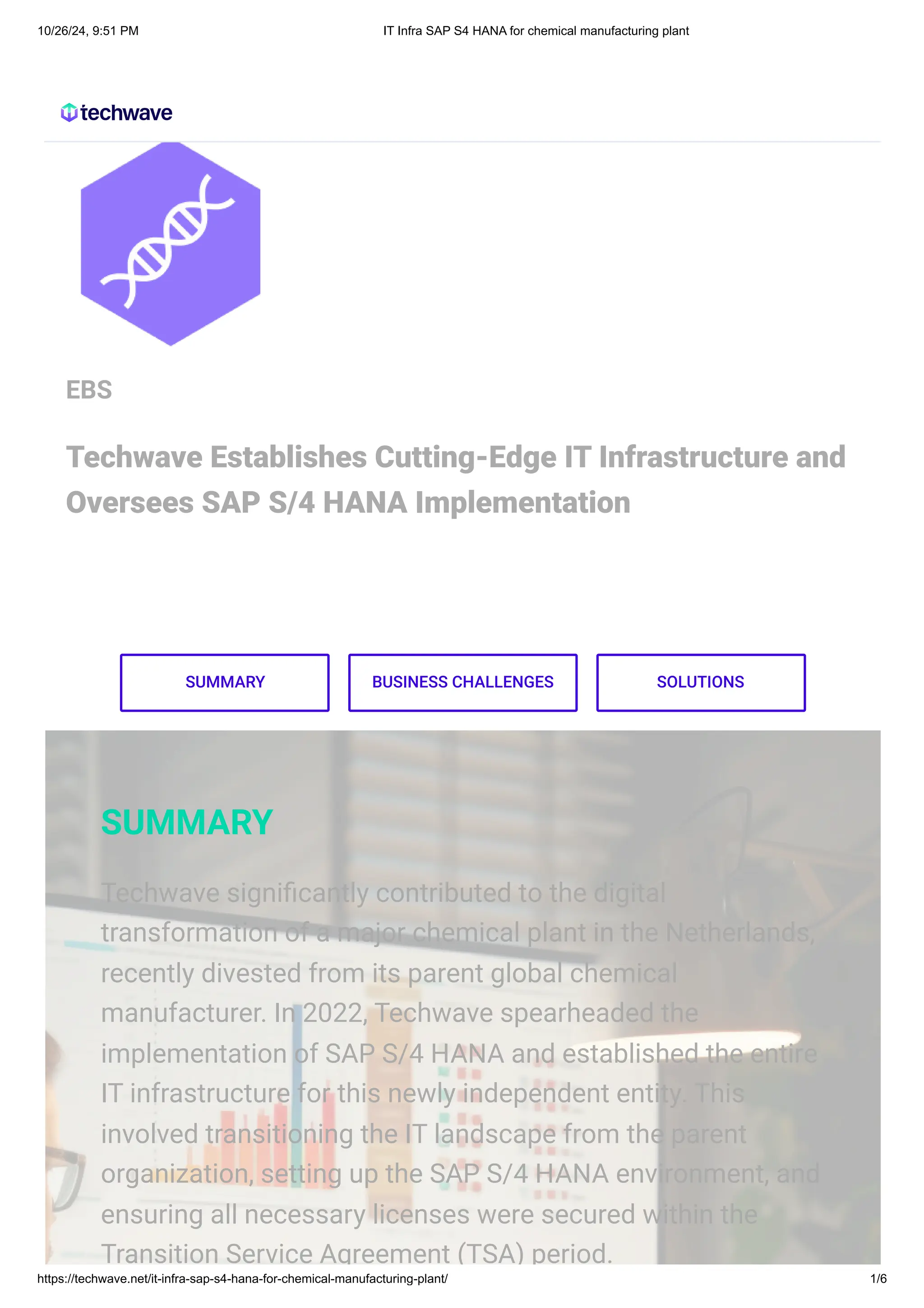 IT Infra SAP S4 HANA for chemical manufacturing plant.pdf | Free Download