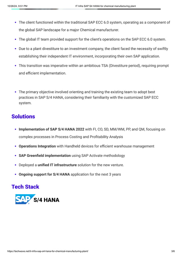 IT Infra SAP S4 HANA for chemical manufacturing plant.pdf