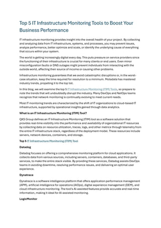 Top 5 IT Infrastructure Monitoring Tools to Boost Your Business ...