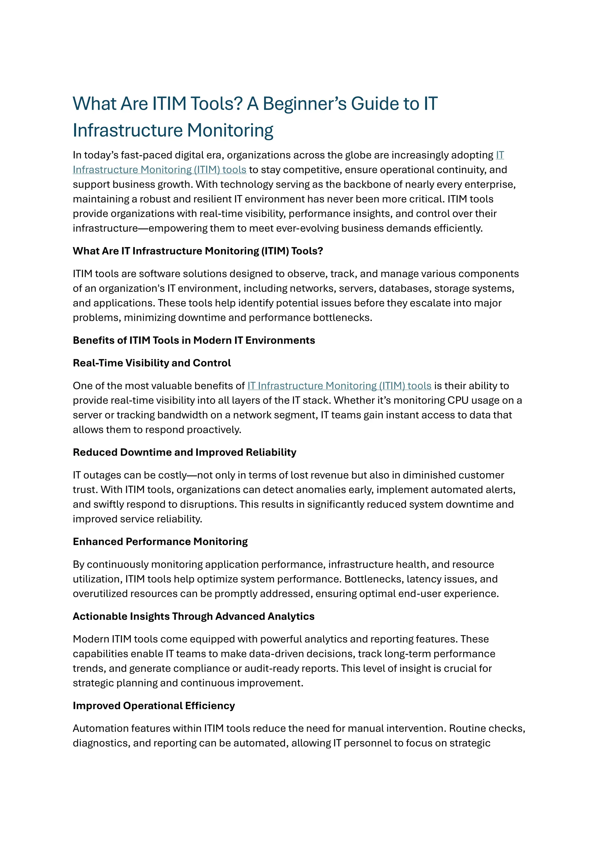 IT Infrastructure Monitoring Explained: Tools, Benefits & Best Practices | PDF