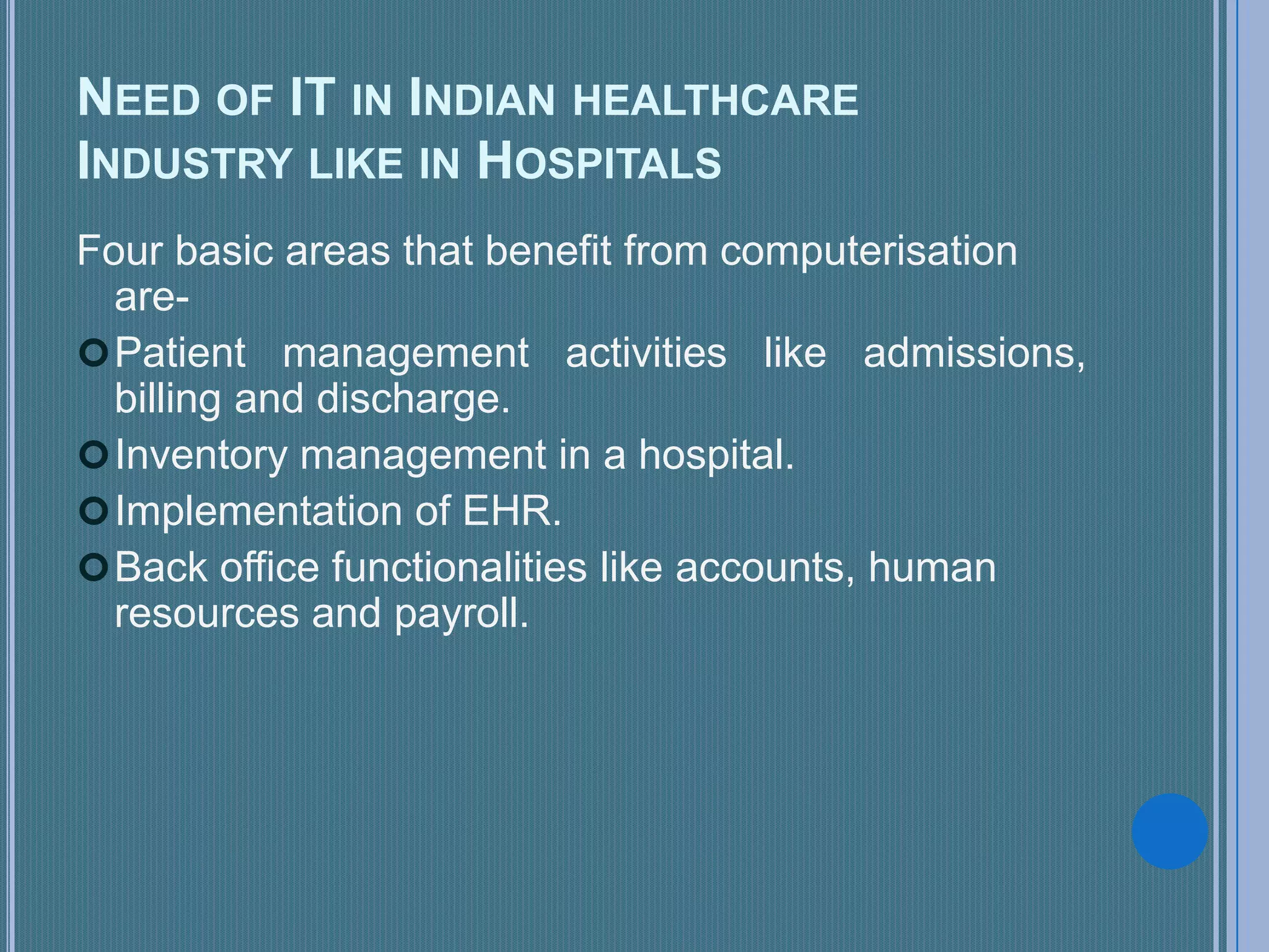 It Infrastructure Of Indian Hospitals1 | PPTX