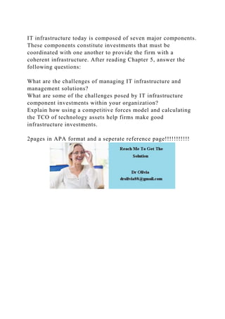 IT infrastructure today is composed of seven major components. These.docx