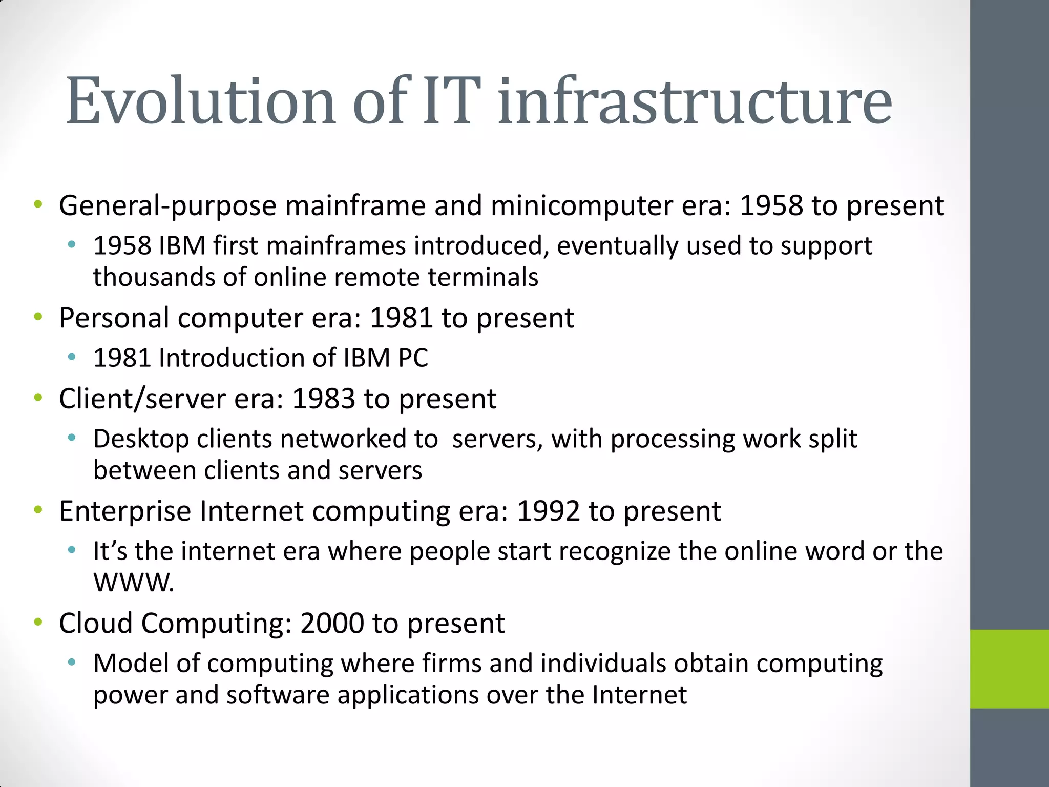 IT Inftractructures - Evolution of IT Inftractructure | PDF