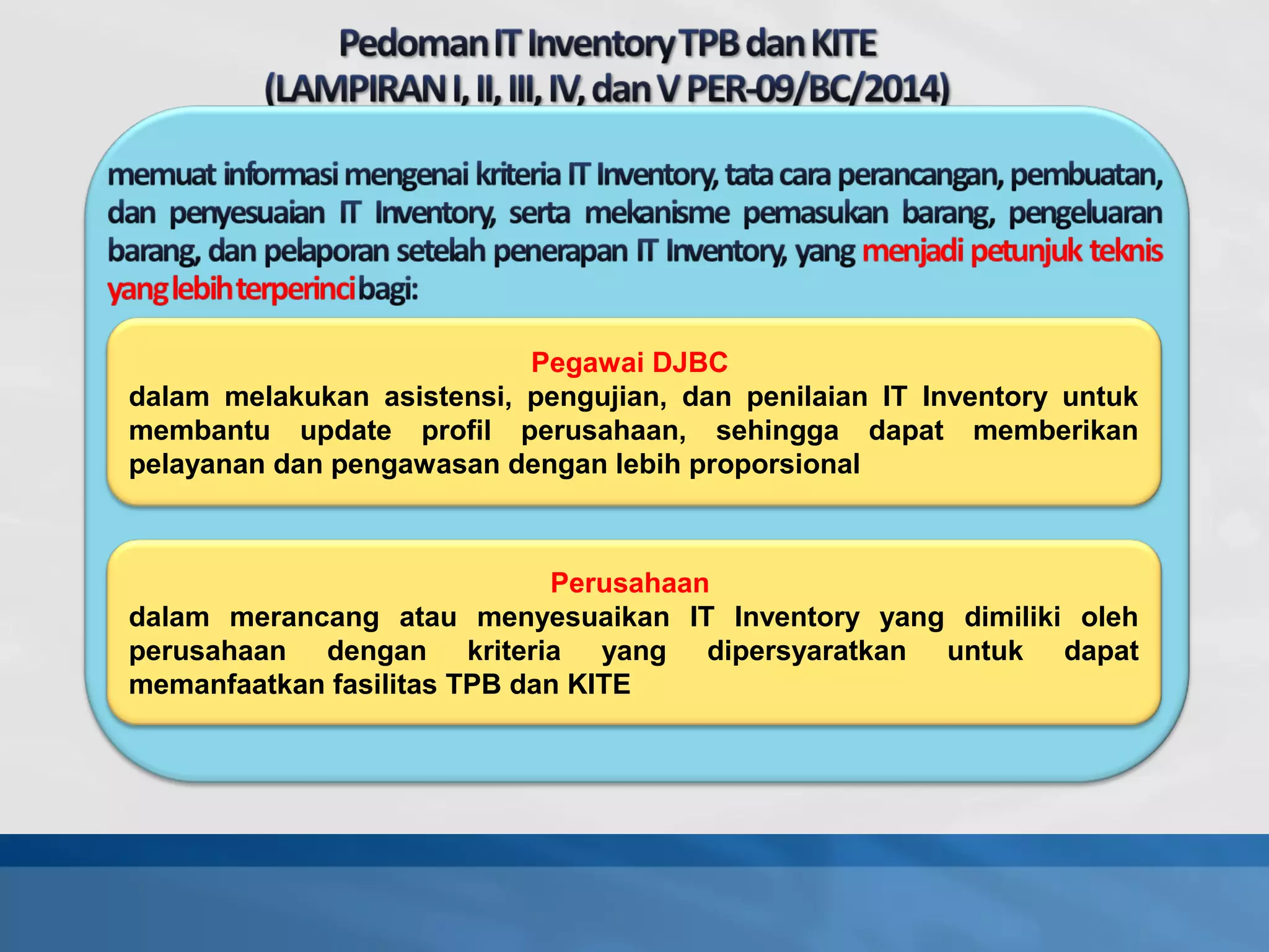 program aplikasi system It inventory kawasan berikat bea cukai | PPT