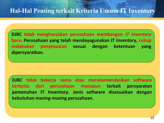 program aplikasi system It inventory kawasan berikat bea cukai | PPT