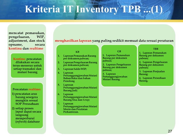 program aplikasi system It inventory kawasan berikat bea cukai | PPT